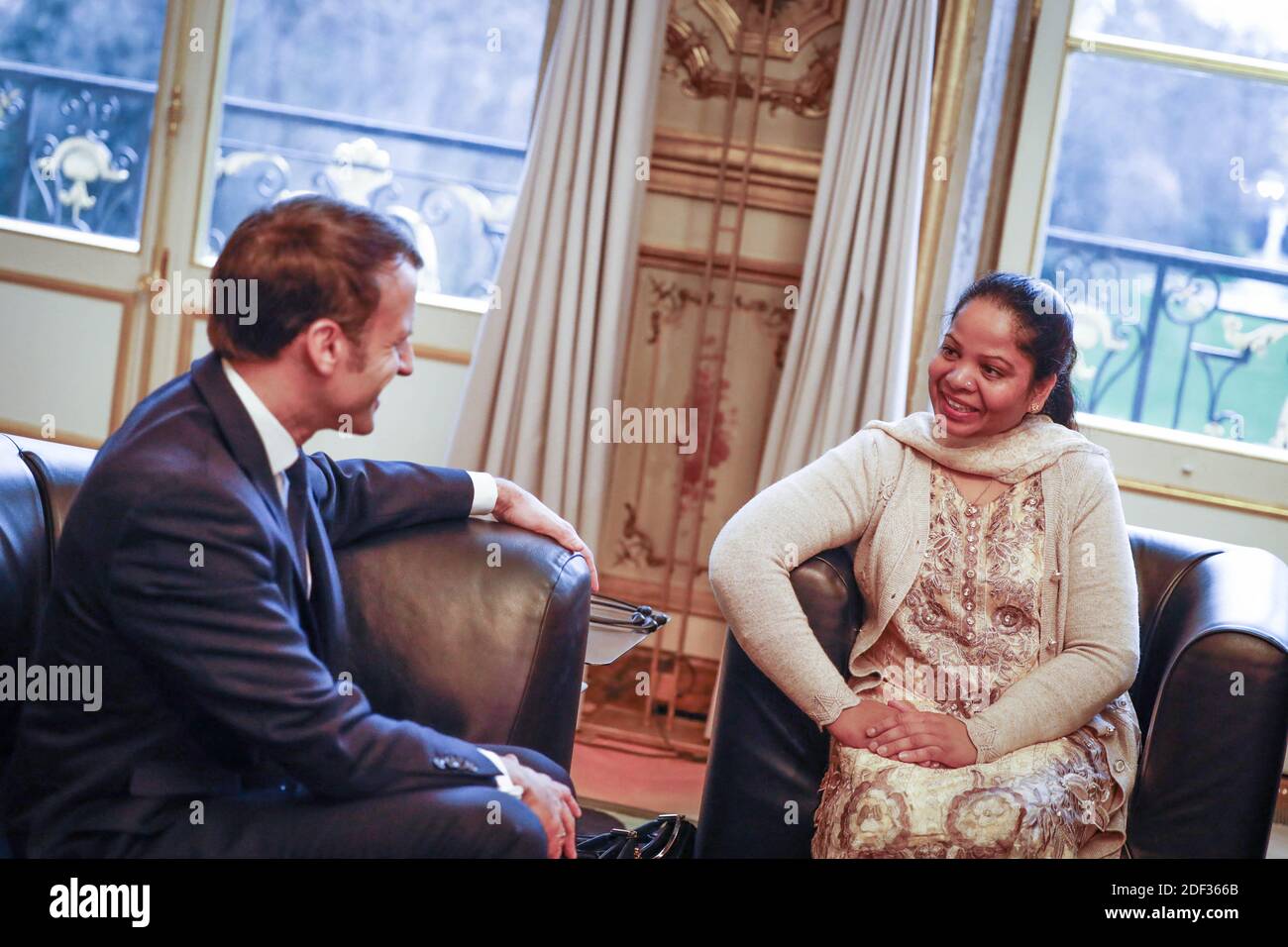 French President Emmanuel Macron meets Asia Bibi, a Pakistani Christian ...