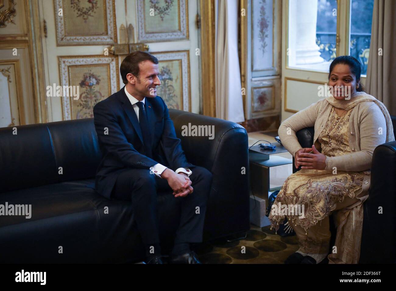 French President Emmanuel Macron meets Asia Bibi, a Pakistani Christian ...
