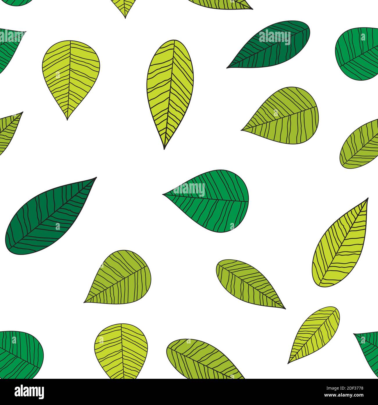 Spring Leaves Seamless Pattern Illustration Stock Photo - Alamy