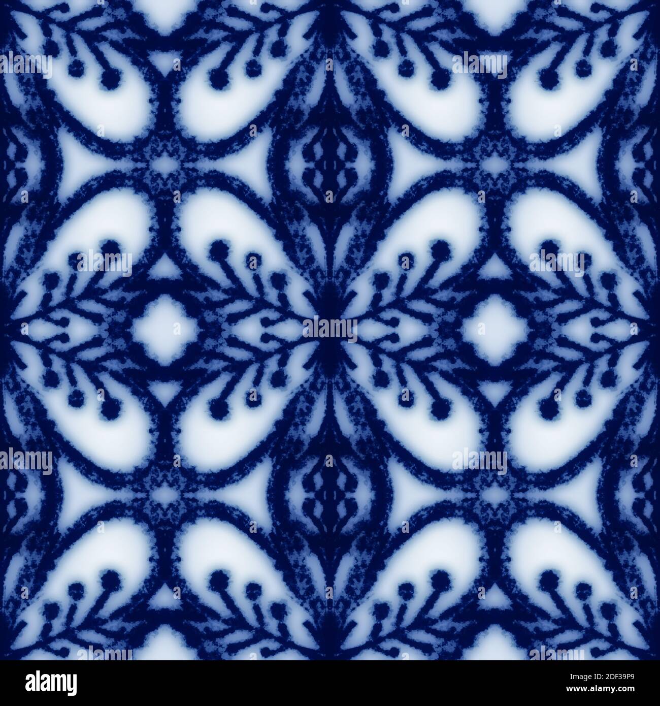 Seamless classic blue and white ceramic design Stock Photo - Alamy