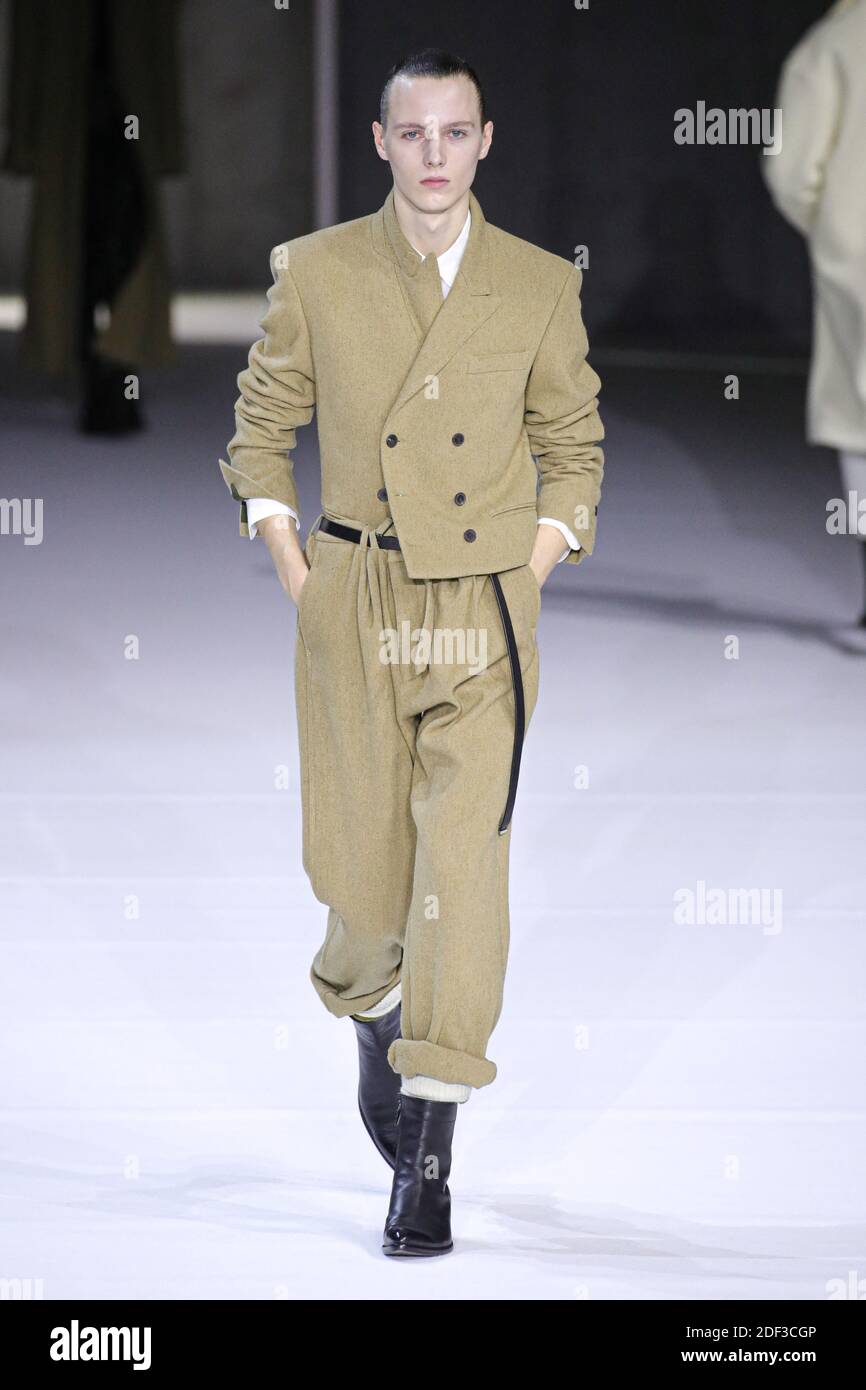A model walks the runway during the Haider Ackermann show as part of ...