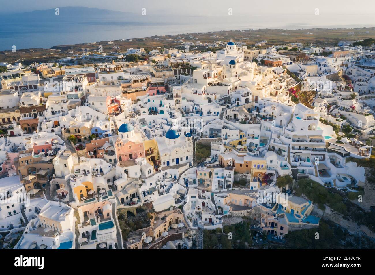 Aerila view of Oia at Santorini, Greece Stock Photo - Alamy