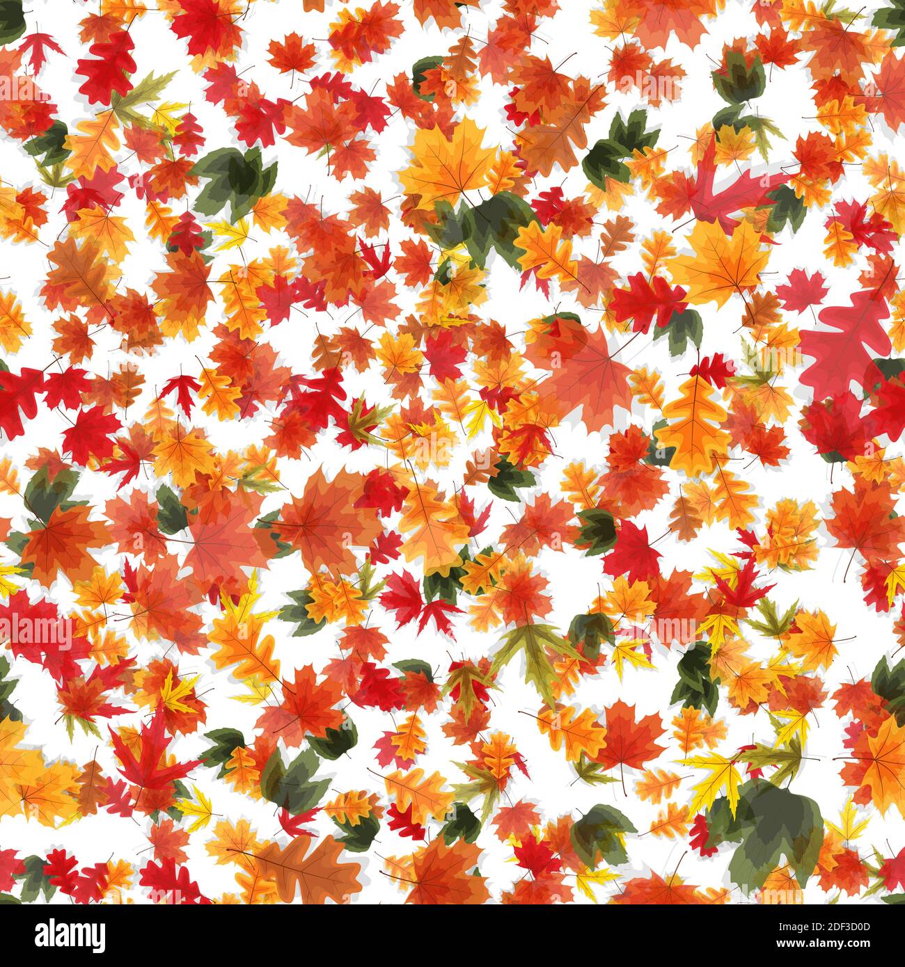 Autumn Falling Leaves Seamless Pattern Background. Illustration Stock ...