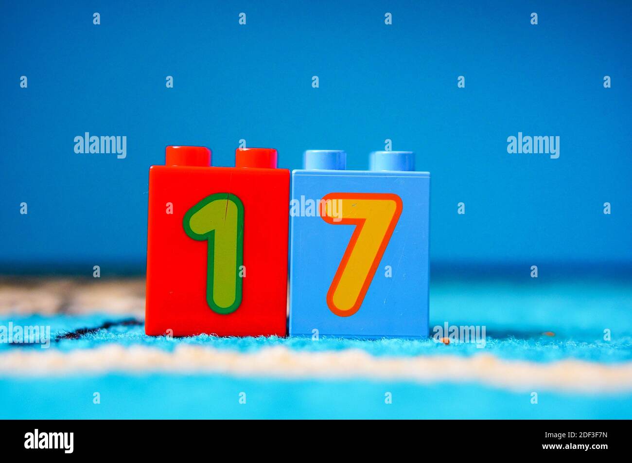 POZNAN, POLAND - Mar 03, 2016: Lego Duplo blocks showing the numbers ...
