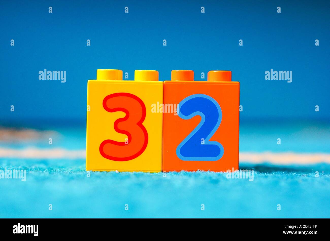 POZNAN, POLAND - Mar 03, 2016: Lego Duplo blocks showing the numbers ...