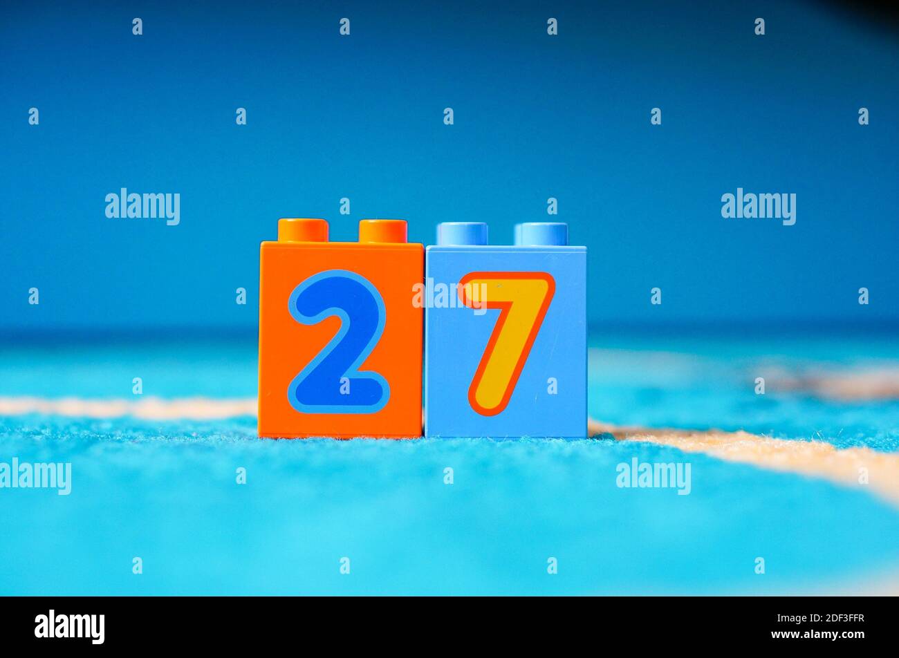 POZNAN, POLAND - Mar 03, 2016: Lego Duplo blocks showing the numbers ...