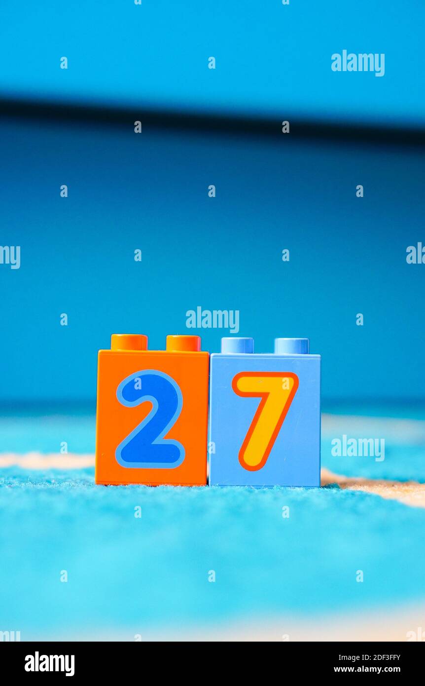 POZNAN, POLAND - Mar 03, 2016: Lego Duplo blocks showing the numbers ...