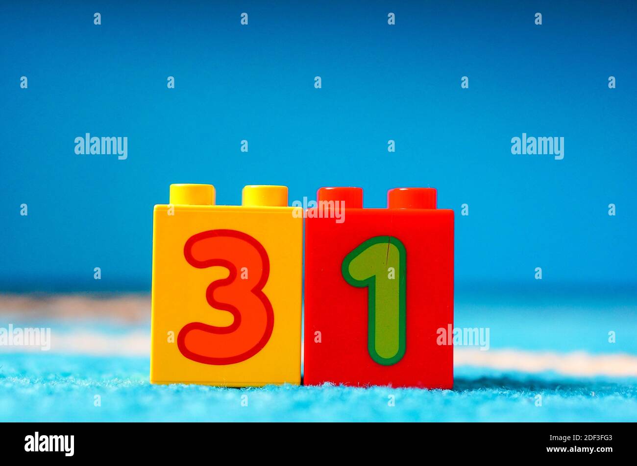 POZNAN, POLAND - Mar 03, 2016: Lego Duplo blocks showing the numbers ...