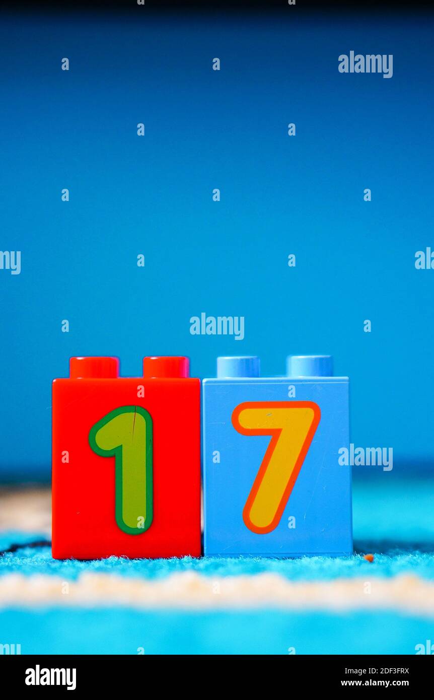 POZNAN, POLAND - Mar 03, 2016: Lego Duplo blocks showing the numbers ...