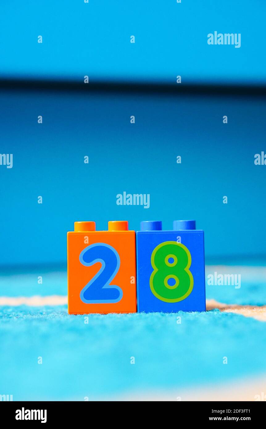 POZNAN, POLAND - Mar 03, 2016: Lego Duplo blocks showing the numbers ...