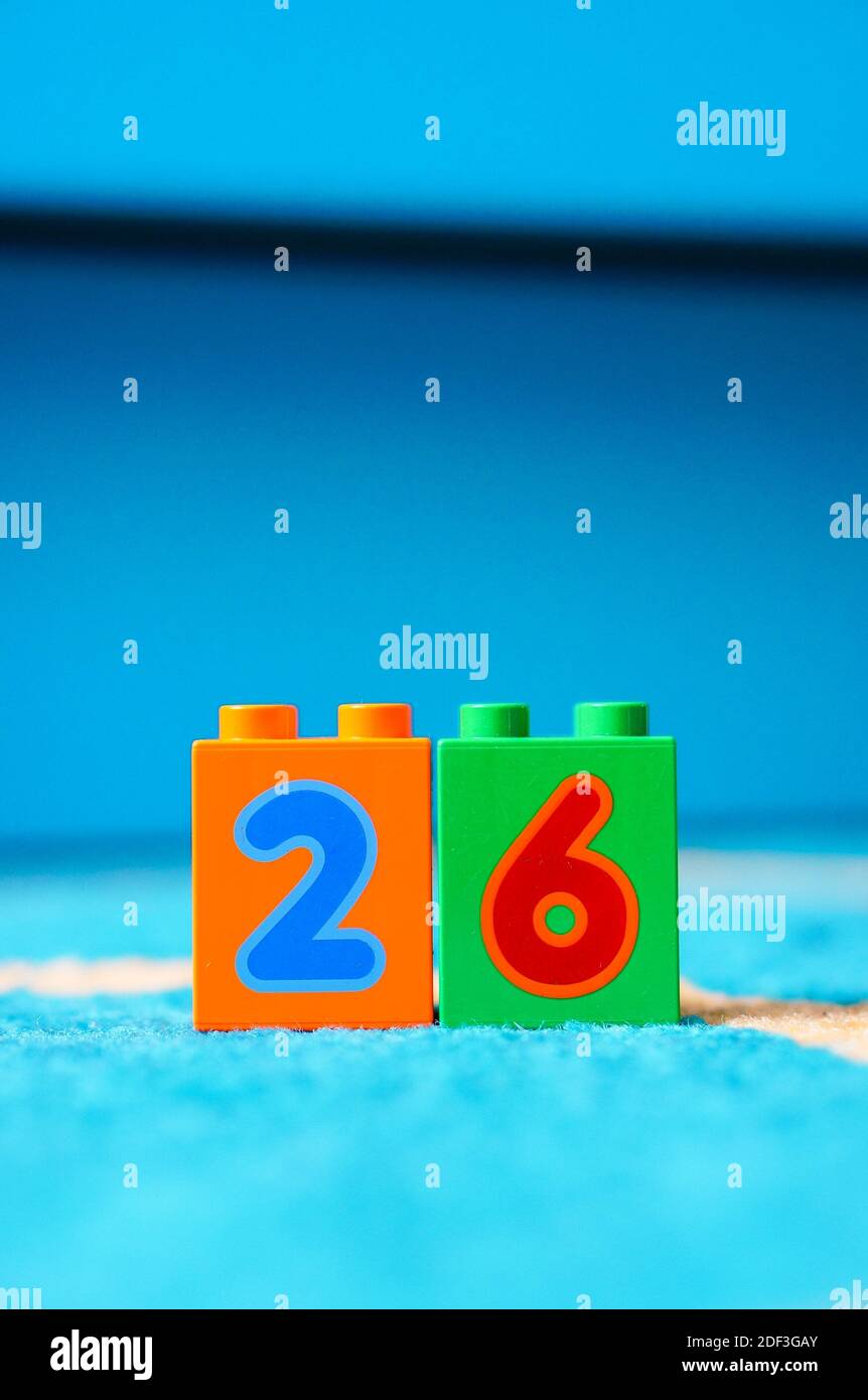 POZNAN, POLAND - Mar 03, 2016: Lego Duplo blocks showing the numbers ...