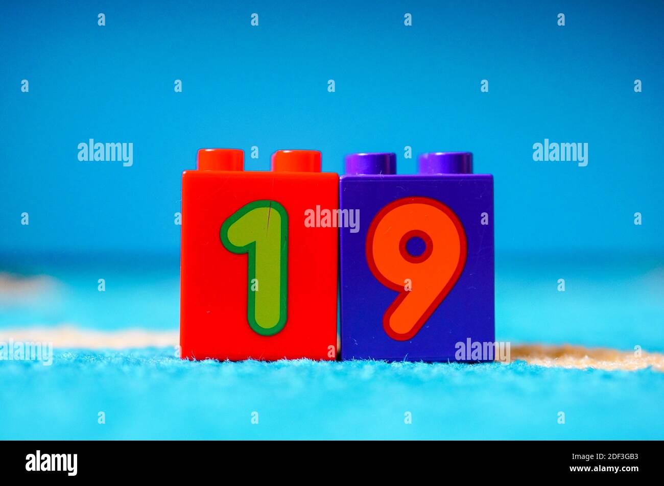 POZNAN, POLAND - Mar 03, 2016: Lego Duplo blocks showing the numbers ...