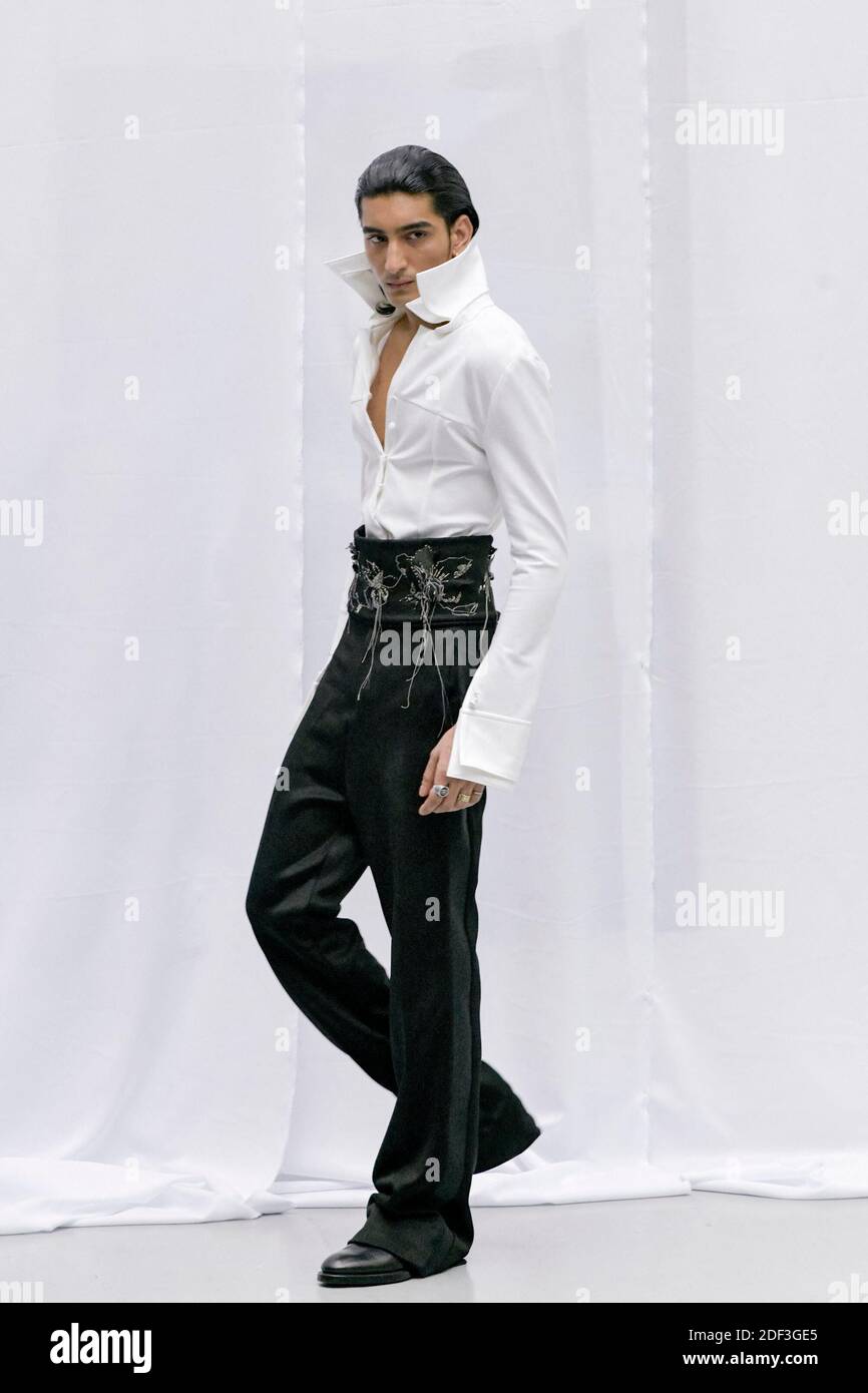 A model walks the runway for Arturo Oegero show as part of the Paris ...