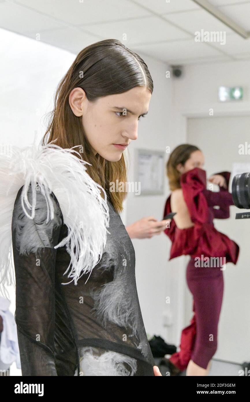 Backstage of Arturo Oegero show as part of the Paris Fashion Week ...