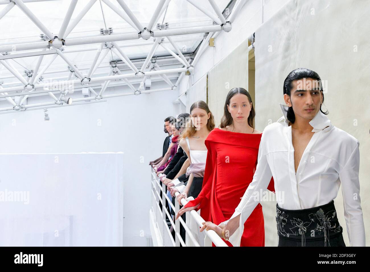 Backstage of Arturo Oegero show as part of the Paris Fashion Week ...