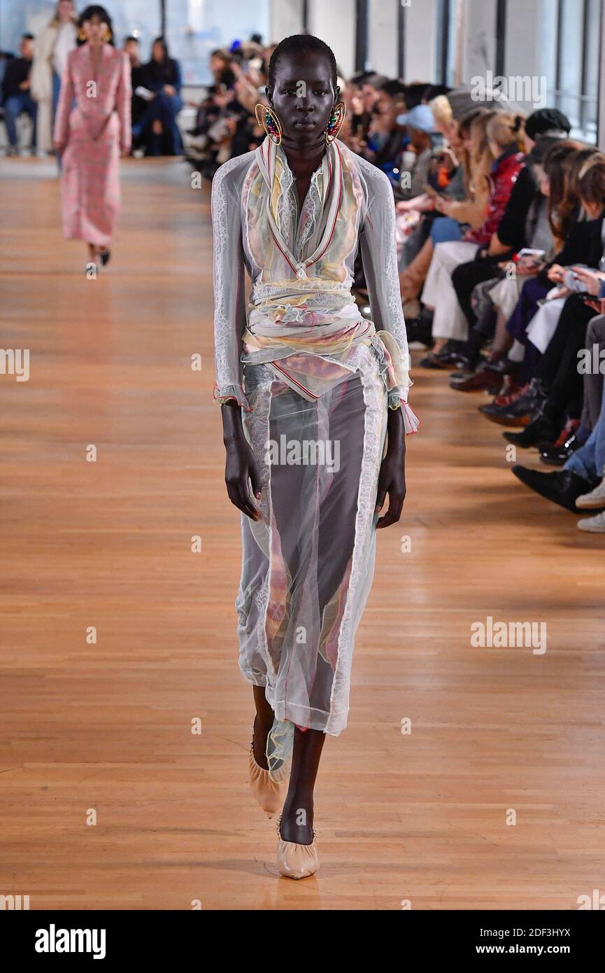A model walks the runway during the Y/Project show as part of Paris ...