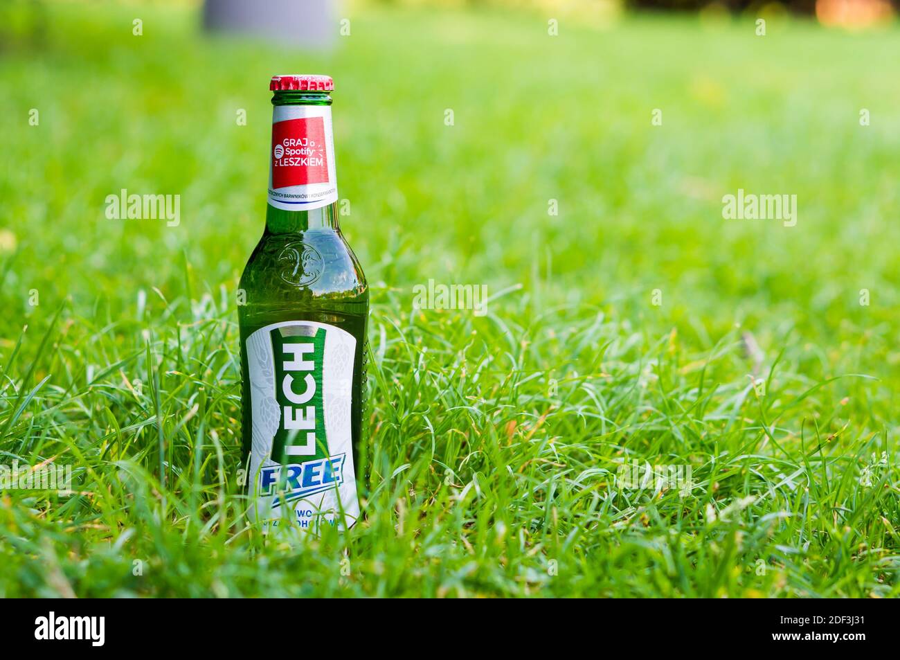 POZNAN, POLAND - Sep 09, 2017: Polish Lech Free alcohol free beer ...