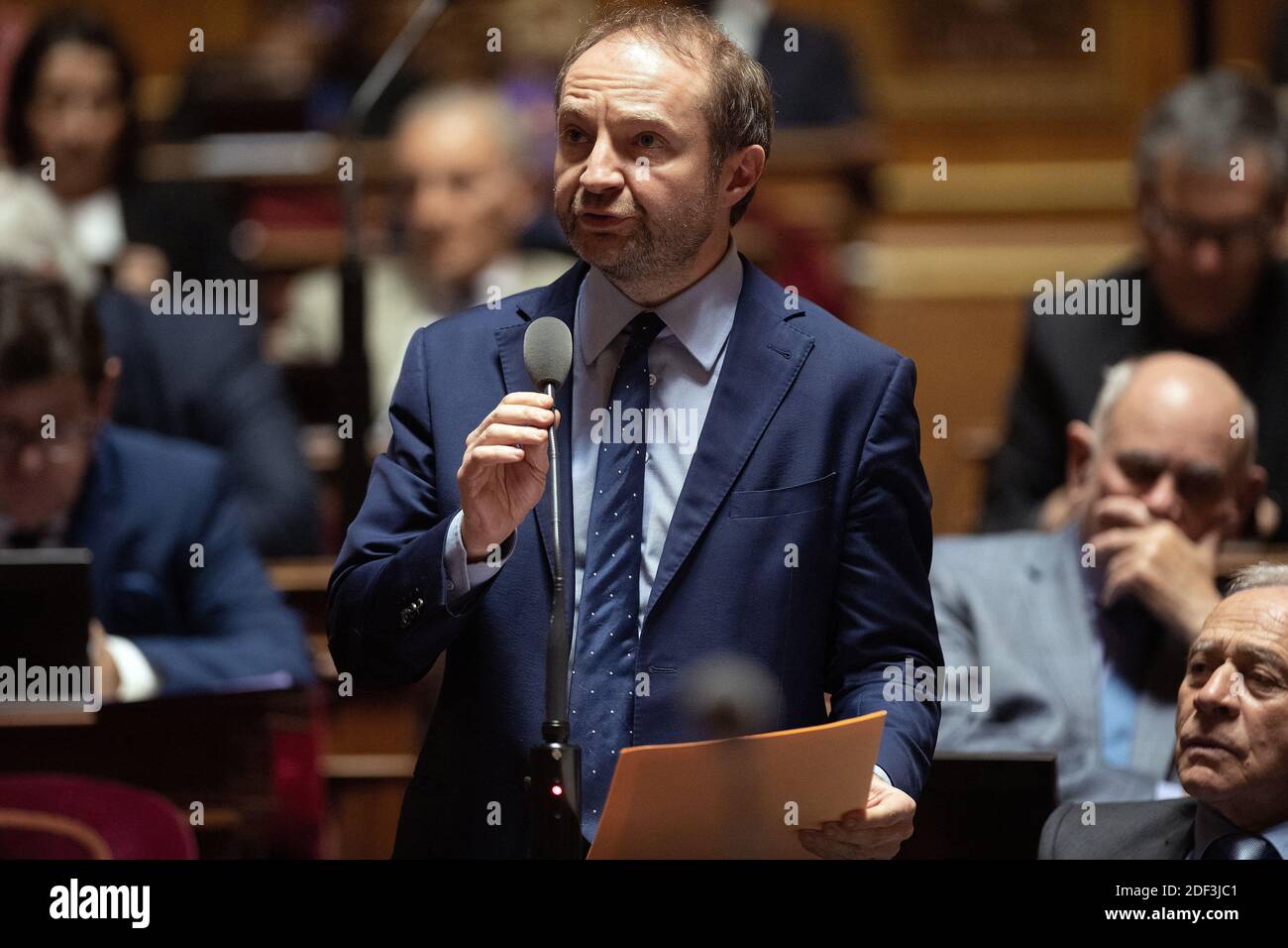 Senator, Julien Bargeton attends a working session at the Senate in ...