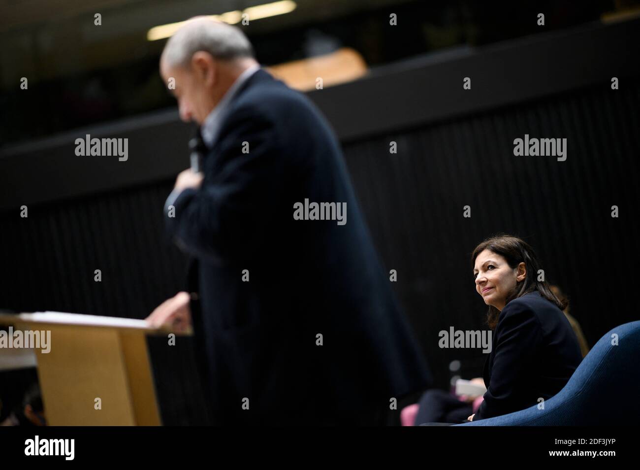 Anne Hidalgo at Station F for a press conference on March 5, 2020 in ...