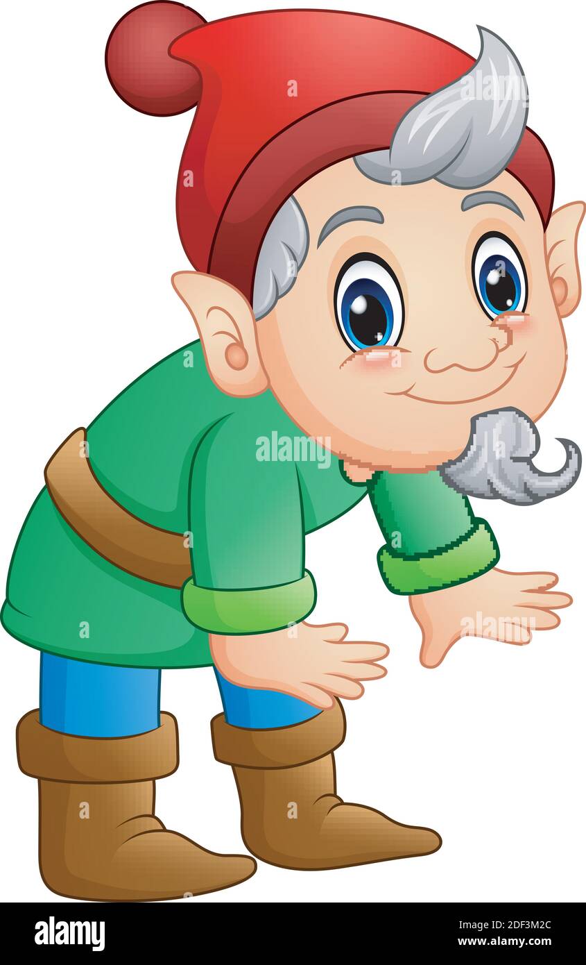 Vector illustration of Green dwarf cartoon posing Stock Vector Image ...