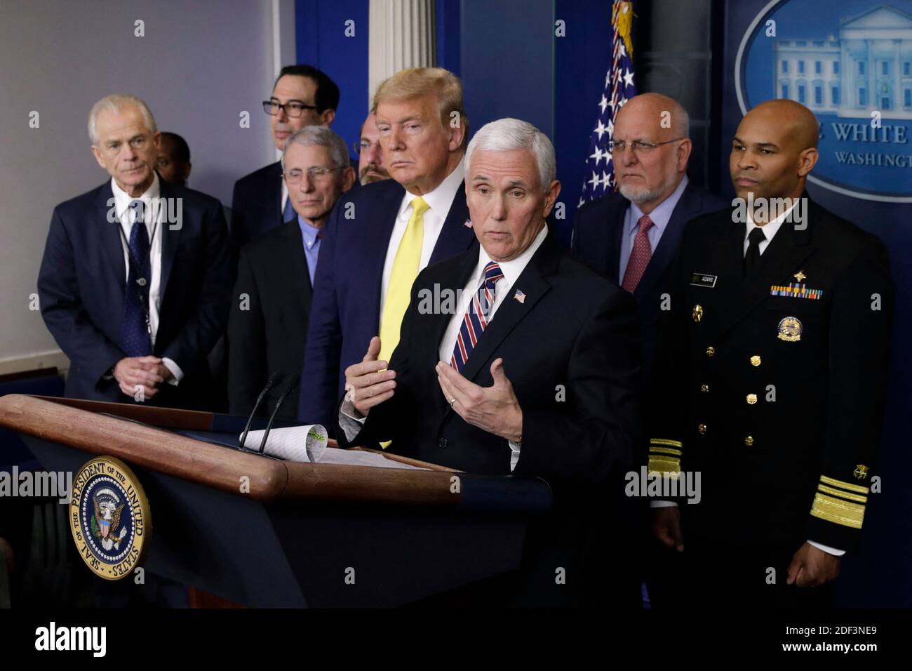 U.S. Vice President Mike Pence speaks at a news conference with ...
