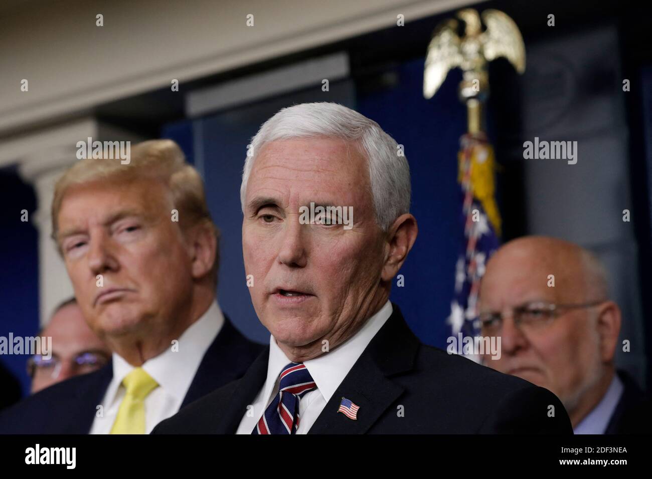 U.S. Vice President Mike Pence speaks at a news conference with ...
