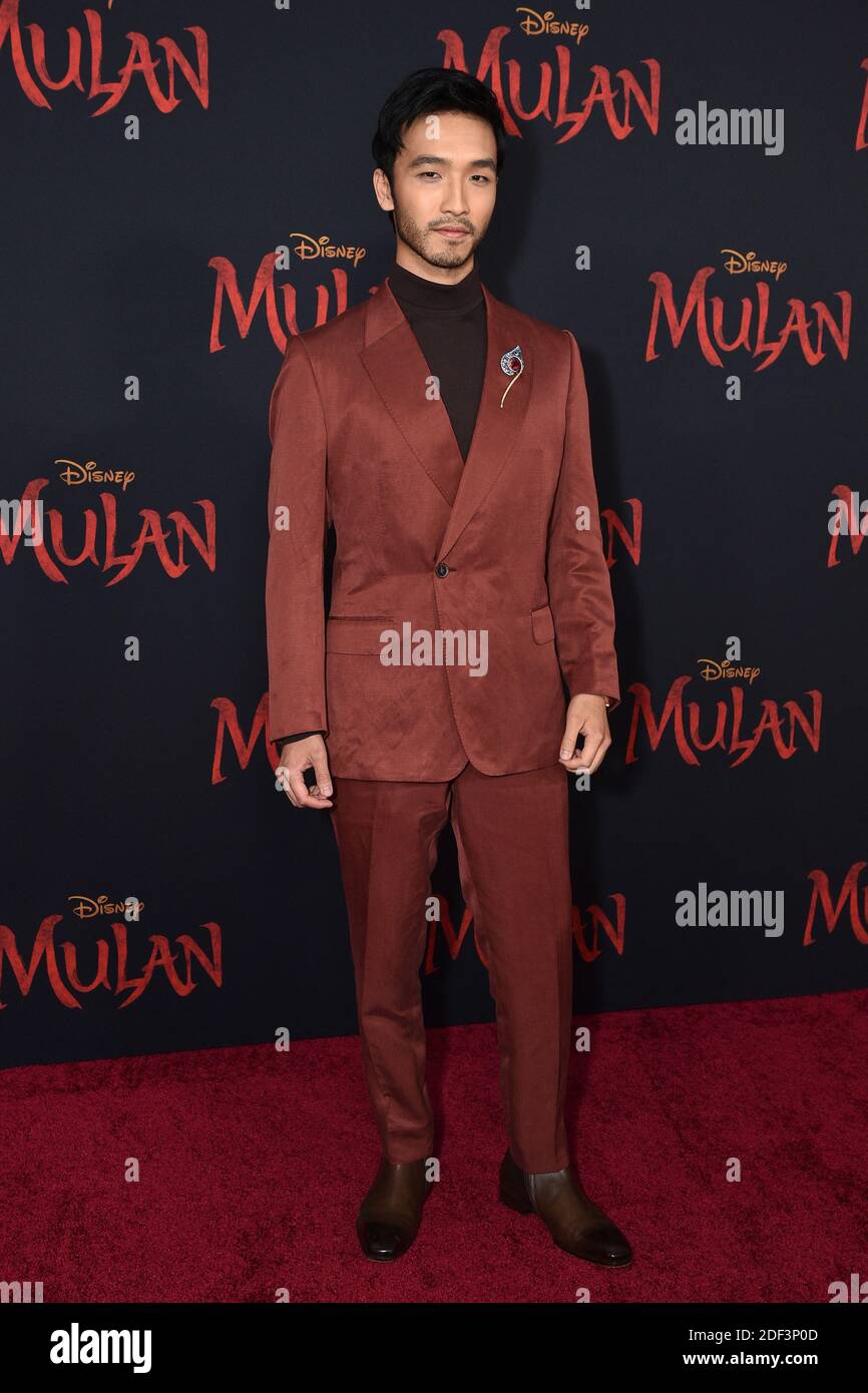 Yoson An attends the premiere of Disney's "Mulan" at Dolby Theatre on ...