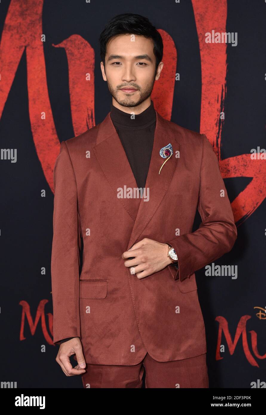 Yoson An attends the premiere of Disney's "Mulan" at Dolby Theatre on ...