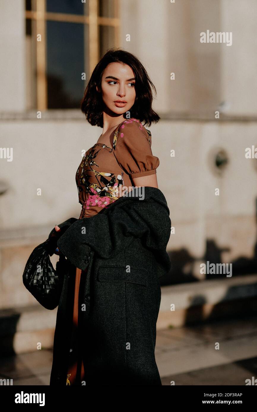 Street style, Rania Fawaz arriving at Rochas Fall Winter 2020-2021 show ...