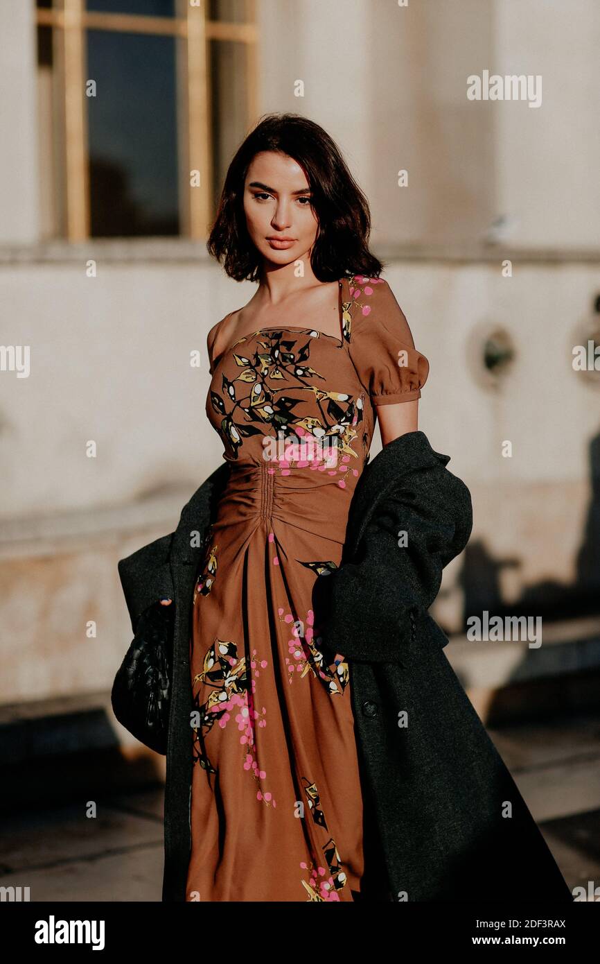 Street style, Rania Fawaz arriving at Rochas Fall Winter 2020-2021 show ...