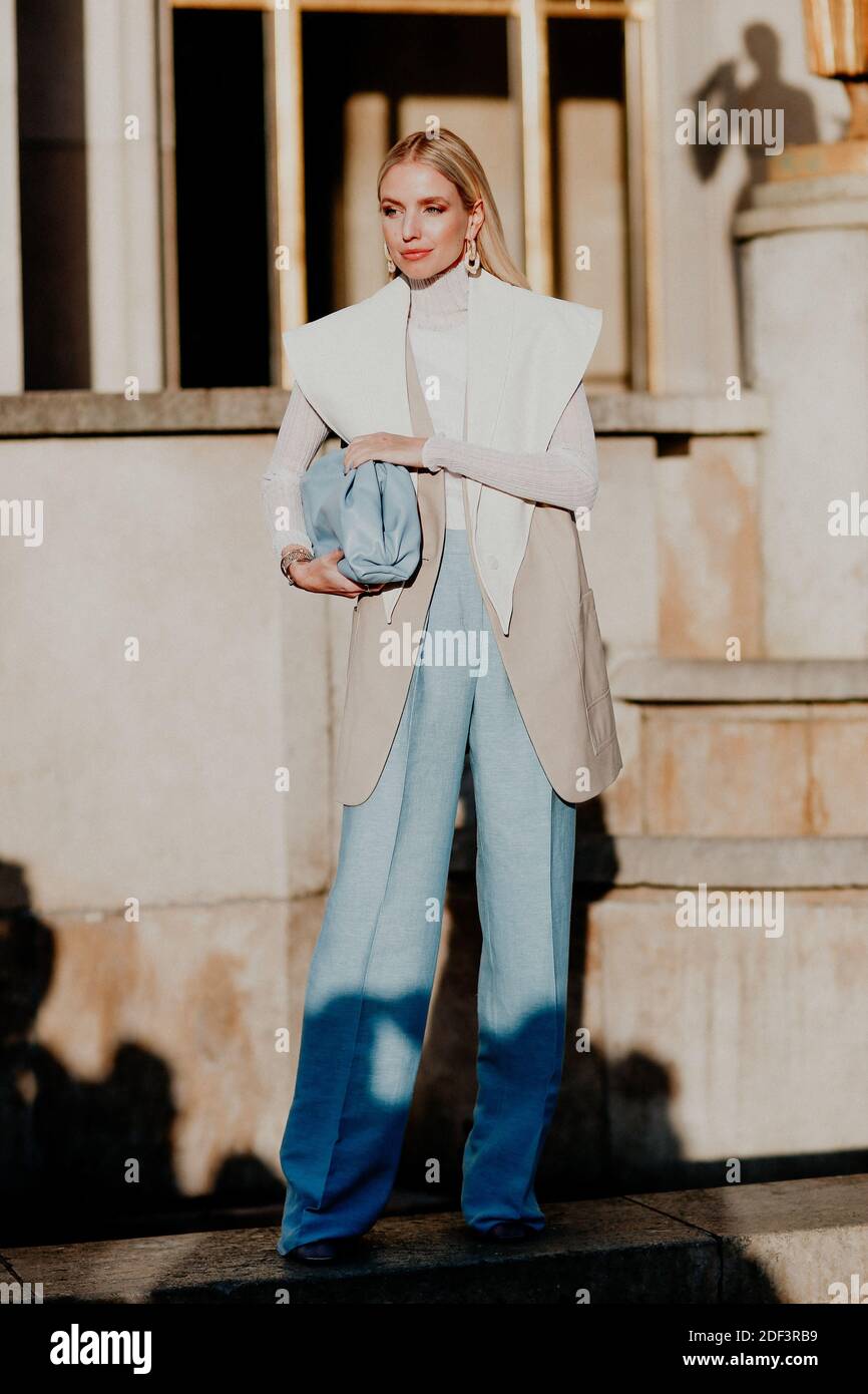Street style, Leonie Hanne arriving at Rochas Fall Winter 2020-2021 ...