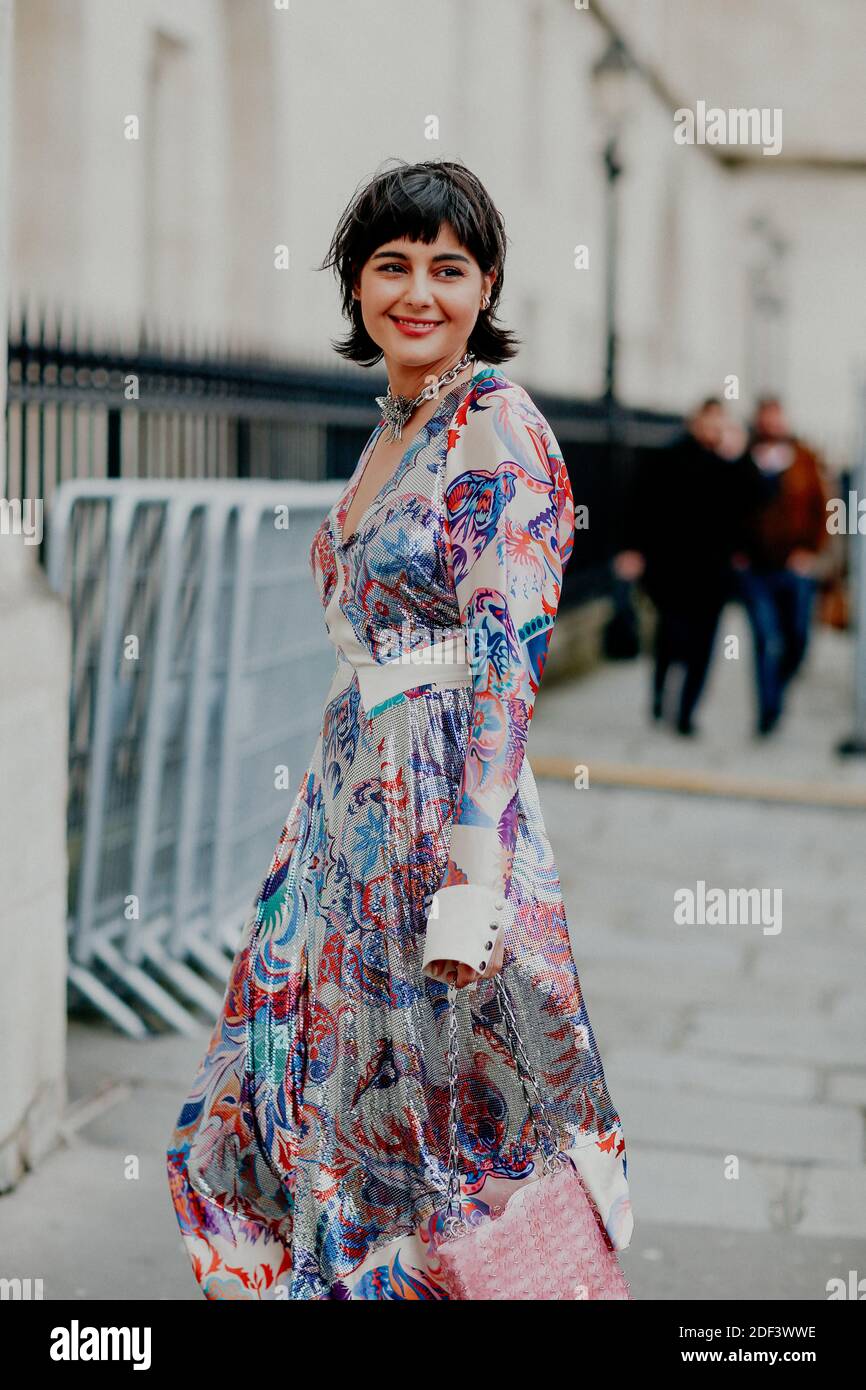 Street style, Maria Bernad arriving at Paco Rabanne Fall Winter 2020 ...