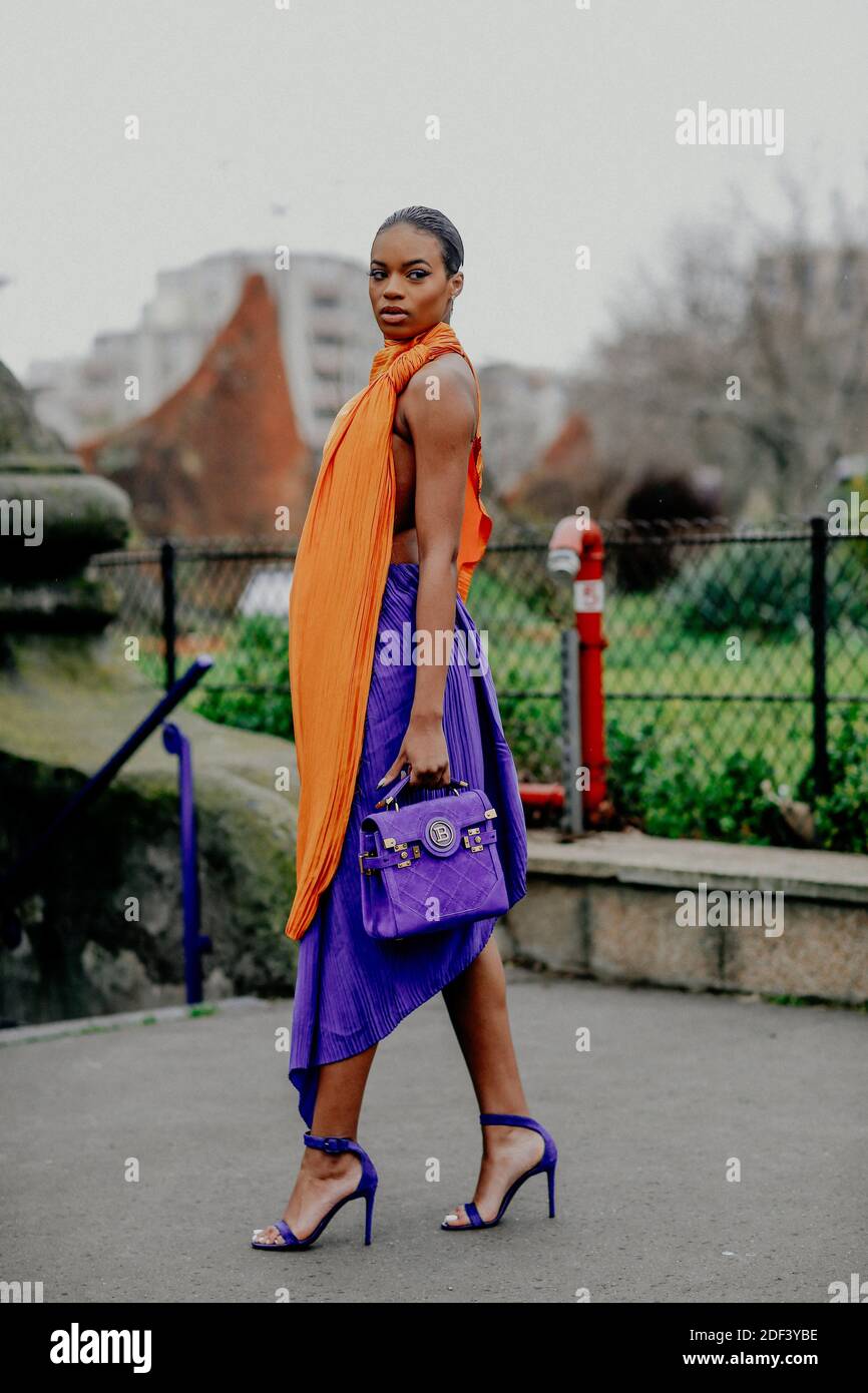 Street style, Didi Stone arriving at Balmain Fall Winter 2020-2021 show ...