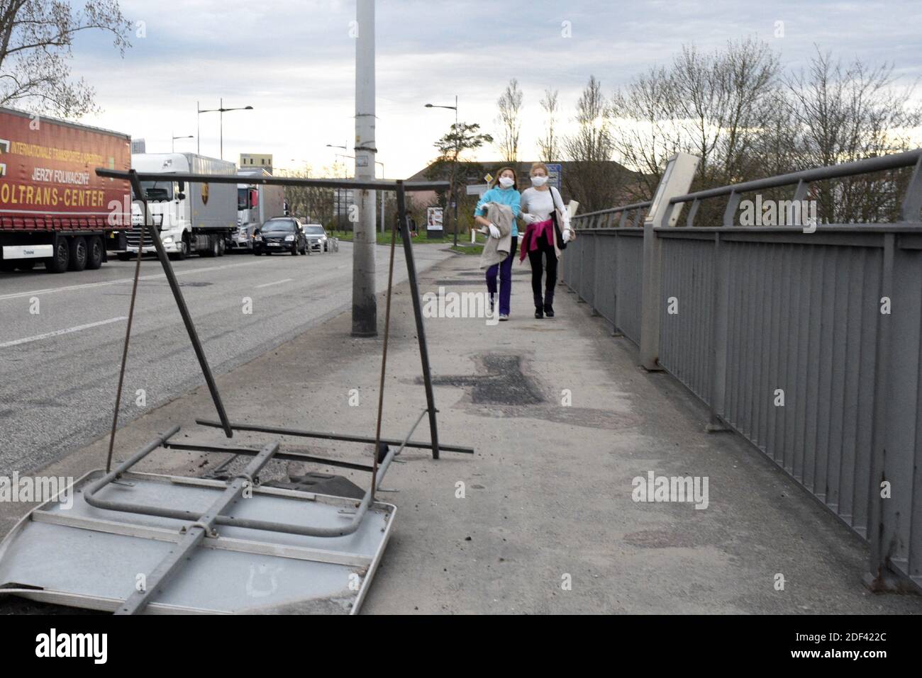 French-German border Strasbourg-Kehl, during the coronavirus crisis ...
