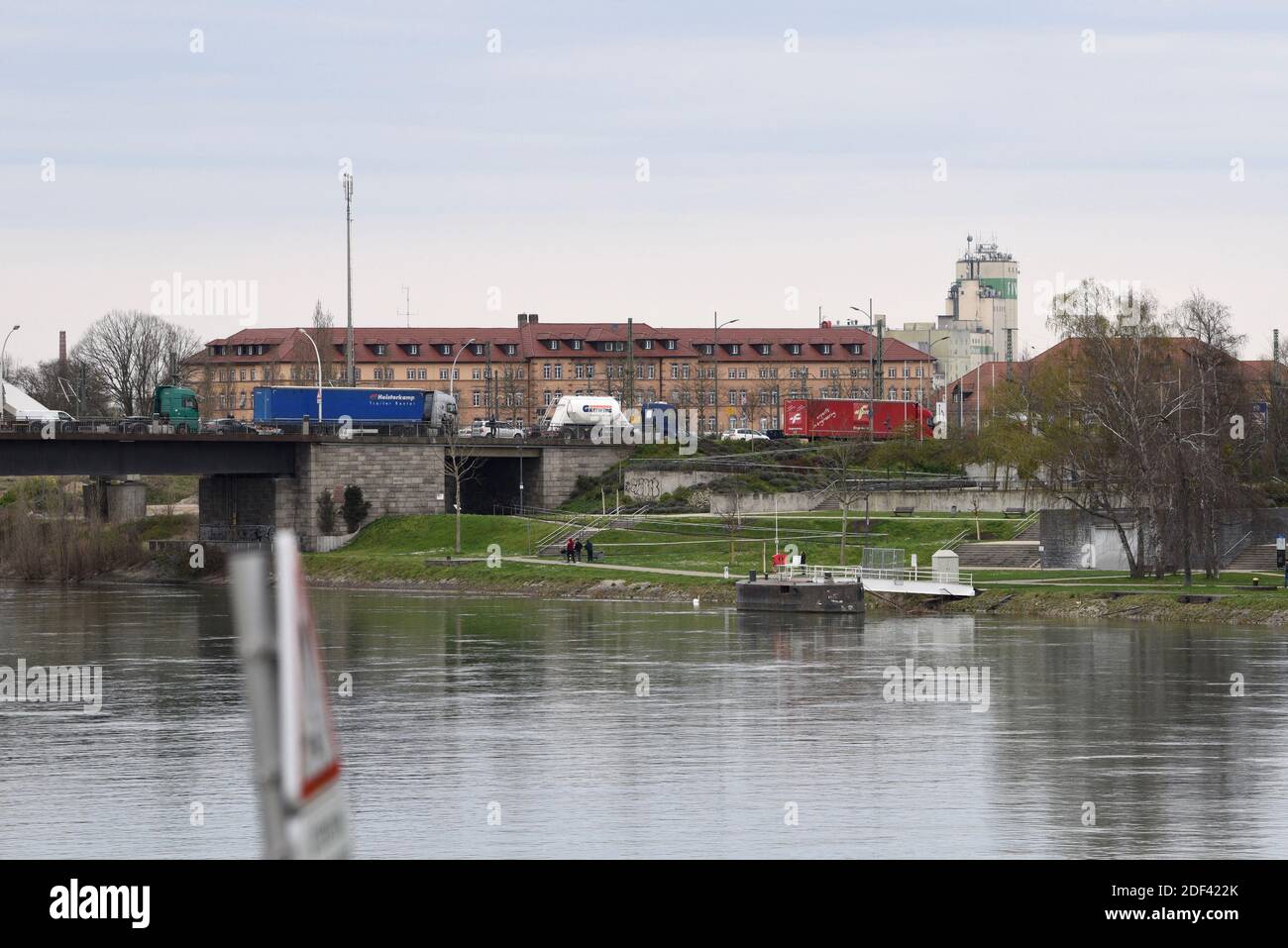 French-German border Strasbourg-Kehl, during the coronavirus crisis ...