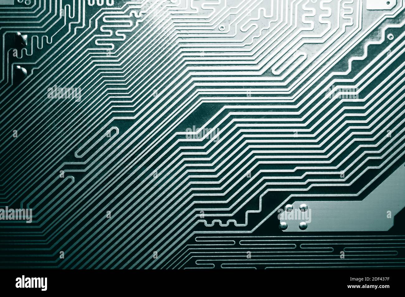 Blue electronic mother board circuit close up macro background Stock ...