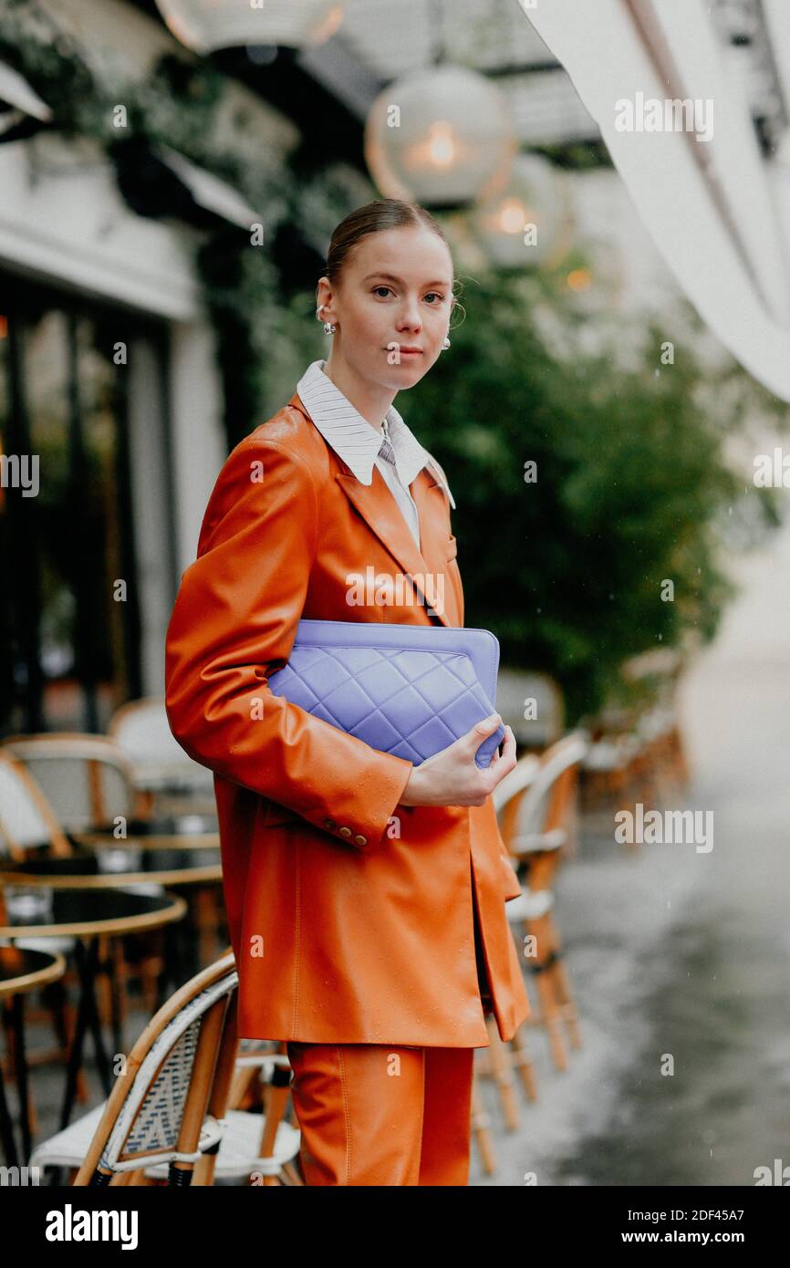 Street style, Hilda Sandstrom arriving at Anais Jourden Fall Winter ...