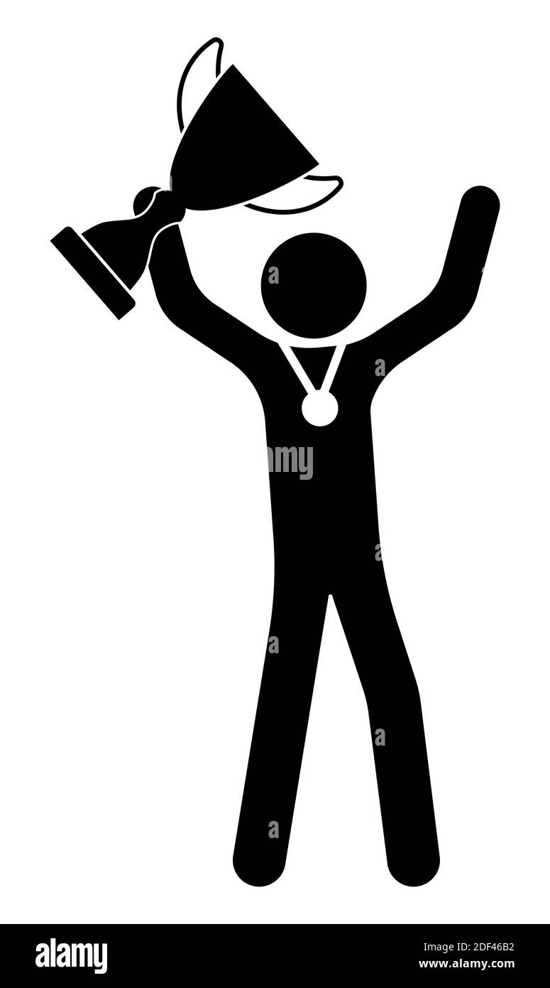 Person winning gold medal Stock Vector Images - Alamy