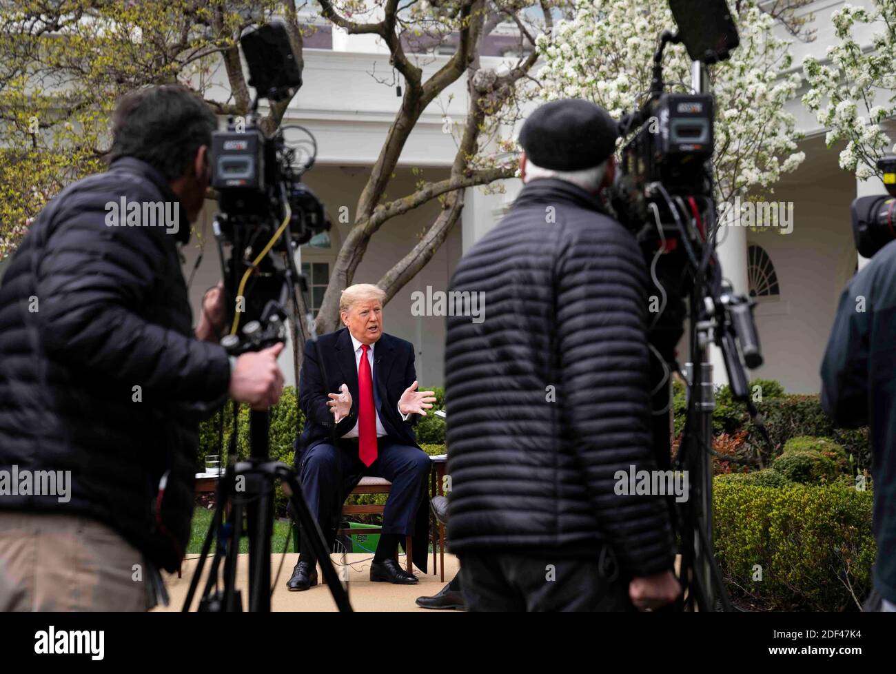 President Donald Trump as he participates in a Fox News Virtual Town ...