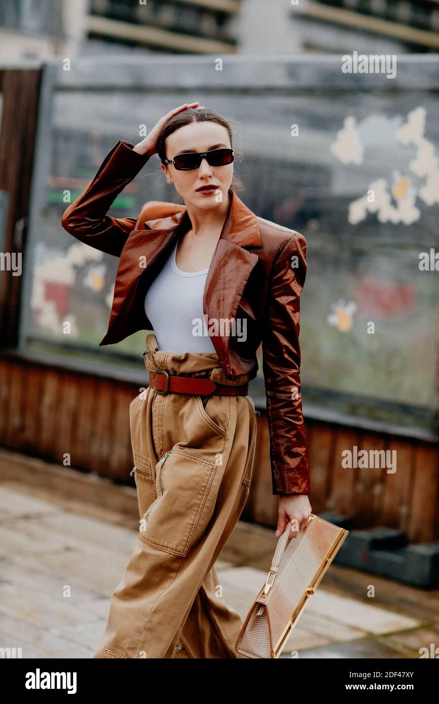 Street style, Mary Leest arriving at Y Project Fall Winter 2020-2021 ...