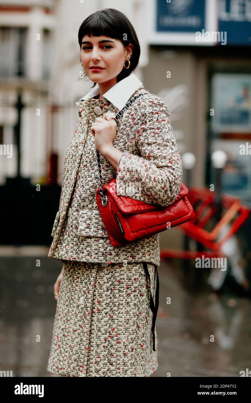 Street style, Maria Bernad arriving at Sacai Fall Winter 2020-2021 show ...