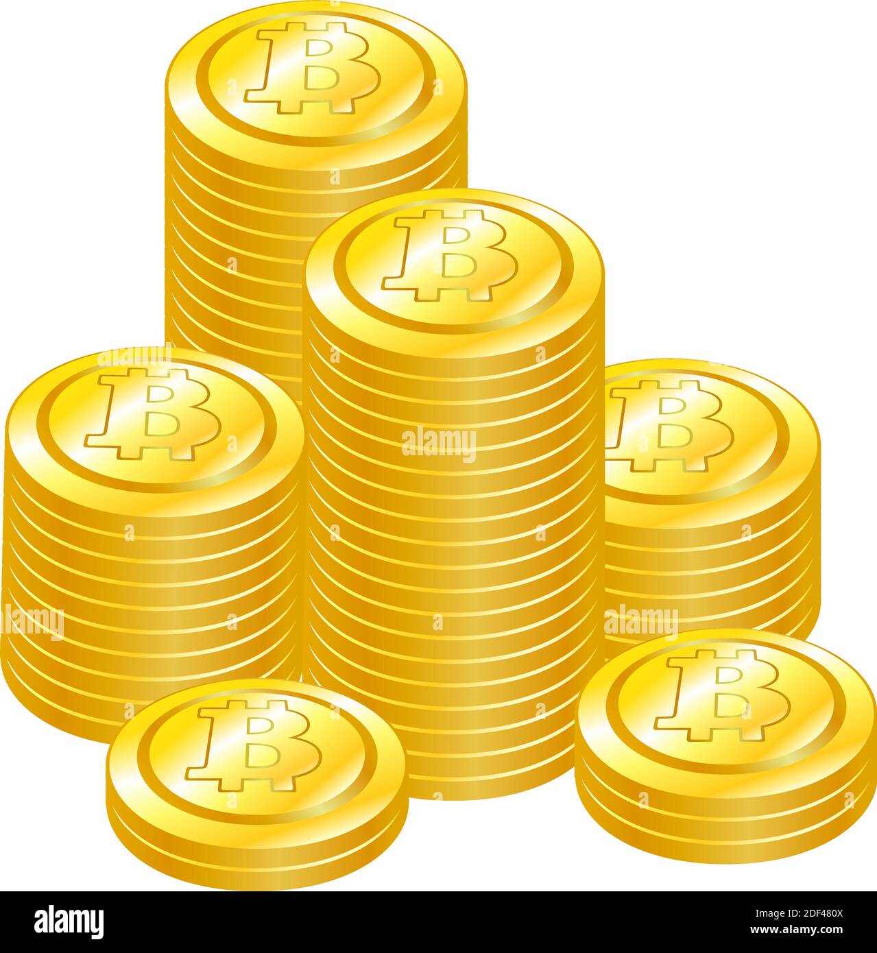This is a illustration of Bitcoin medals piled up a lot Stock Vector ...