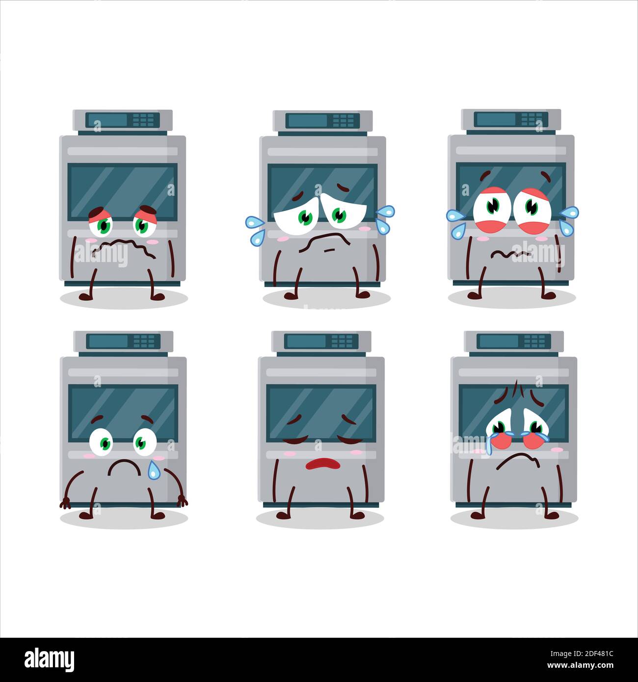 Stove cartoon in character with sad expression. Vector illustration ...