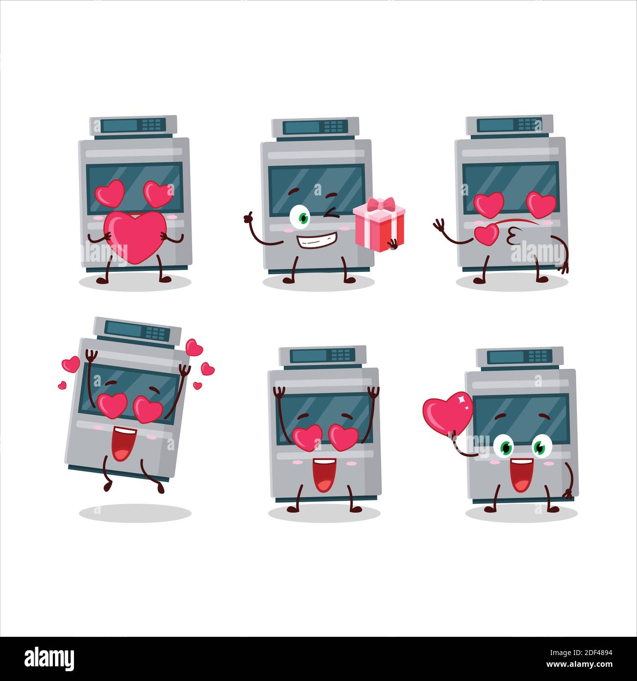 Stove cartoon character with love cute emoticon. Vector illustration ...