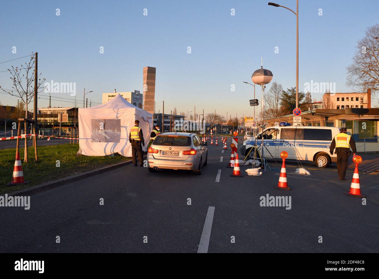 France-Germany border. In the Coronavirus - Covid19 crisis, Checkpoint ...