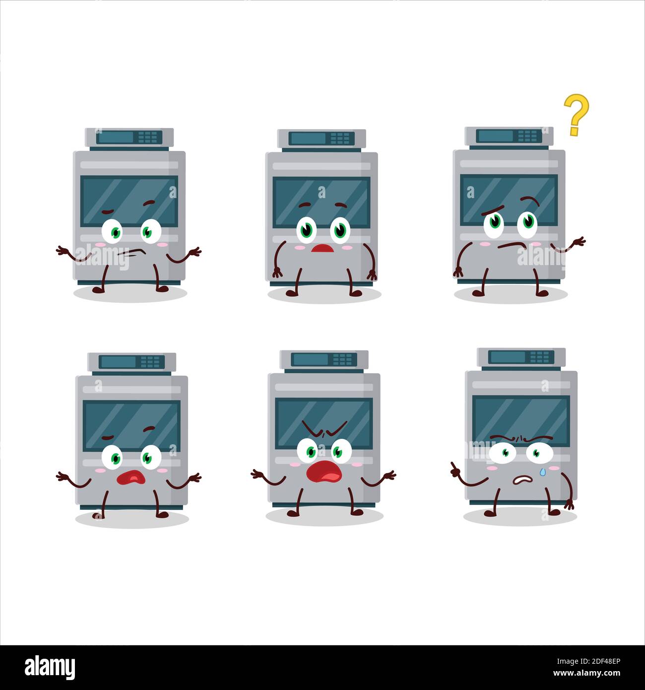 Cartoon character of stove with what expression. Vector illustration ...
