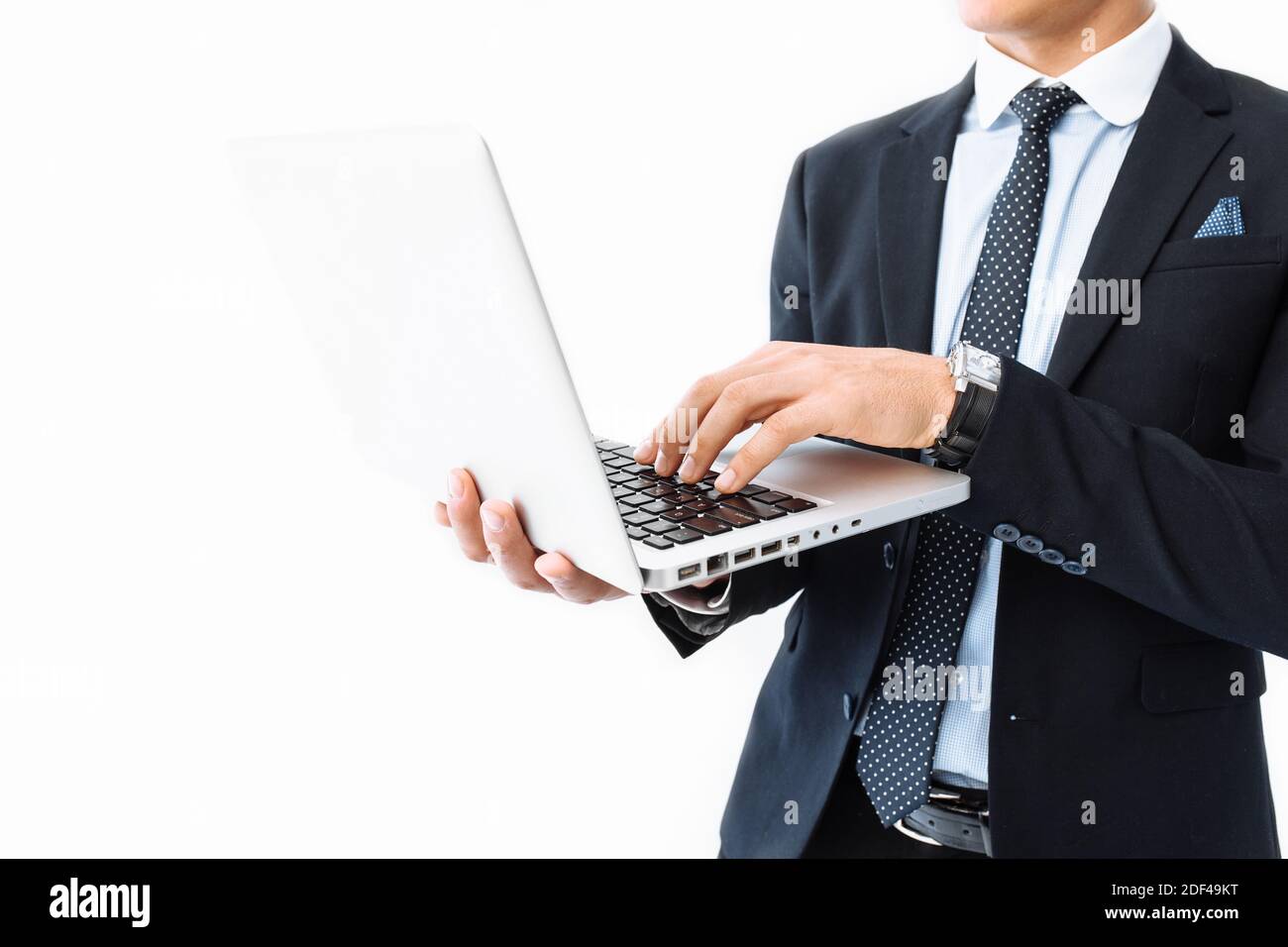 business man working on his laptop copying space for your advertising ...