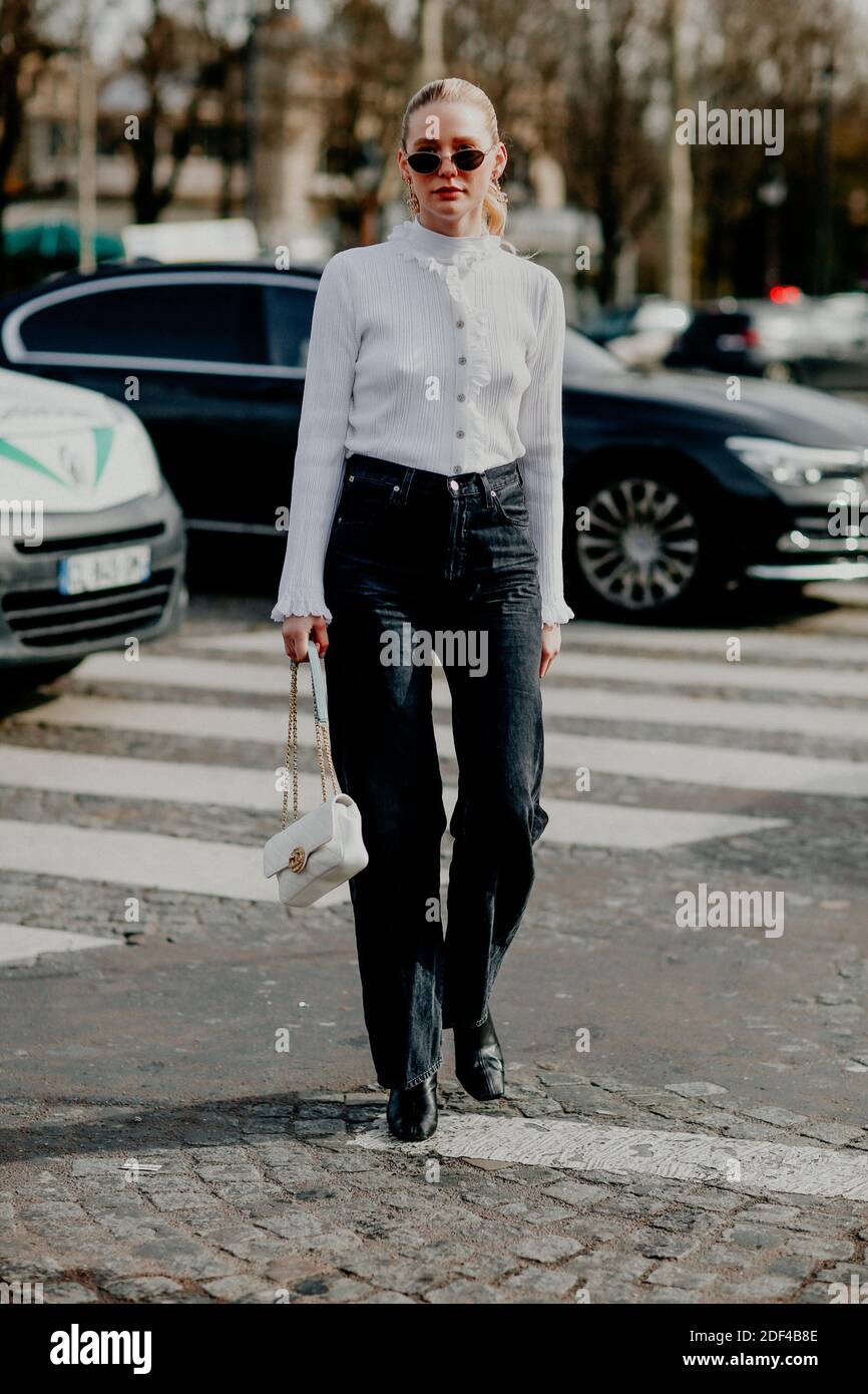 Street style, Megan Adelaide Schaefer arriving at Chanel Fall Winter ...