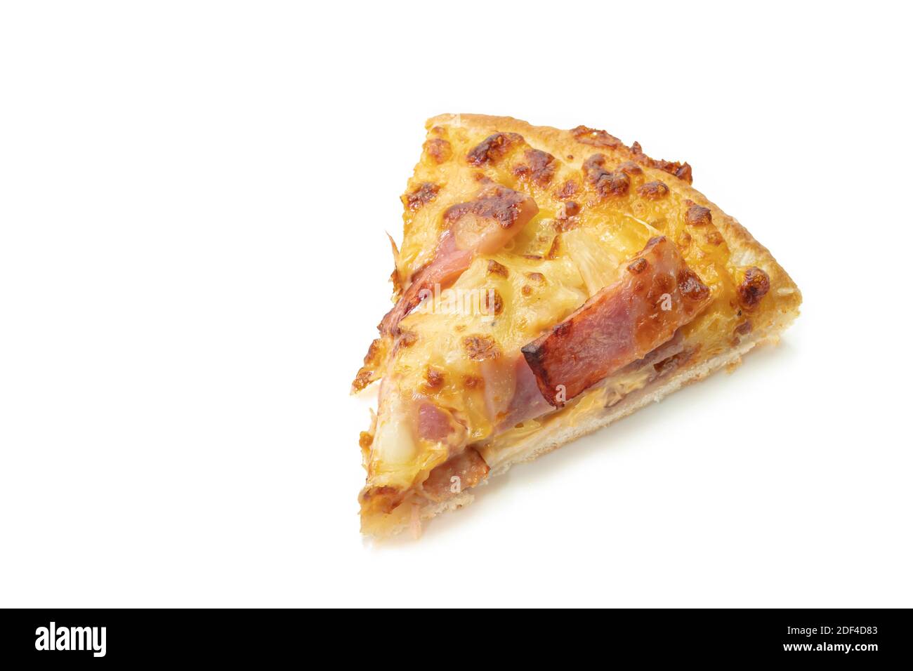 The close up of delicious sliced ham and cheese pizza fast food on ...