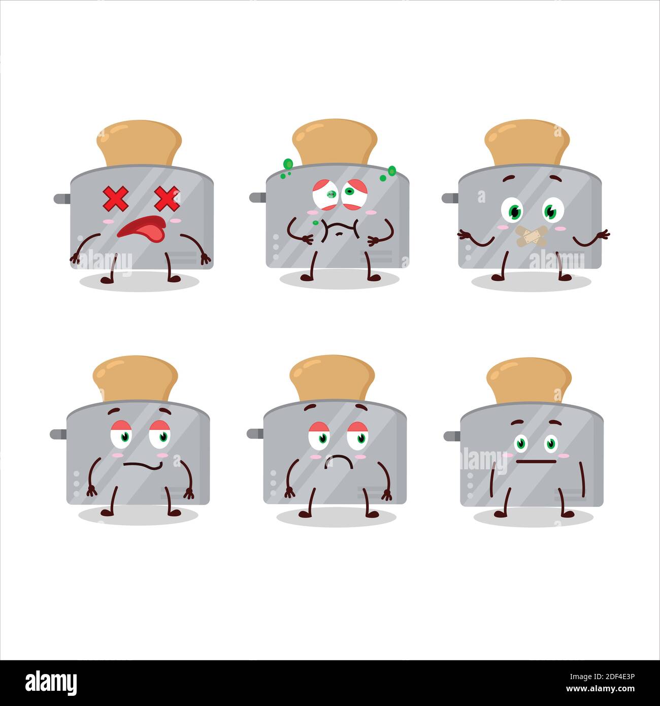 Toast maker cartoon character with nope expression. Vector illustration ...